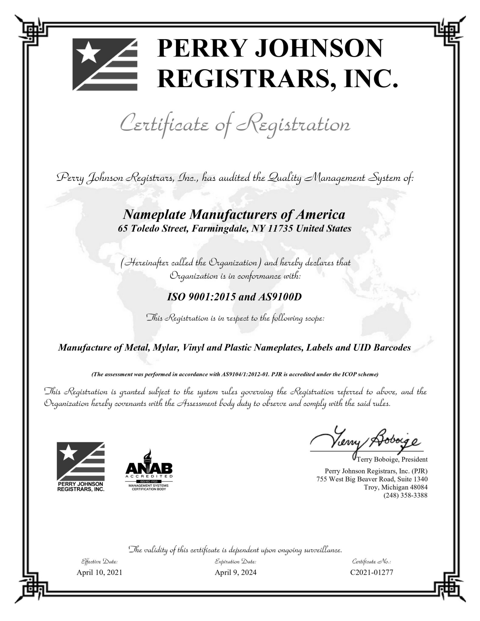 Home - Nameplate Manufacturers of America, Inc.